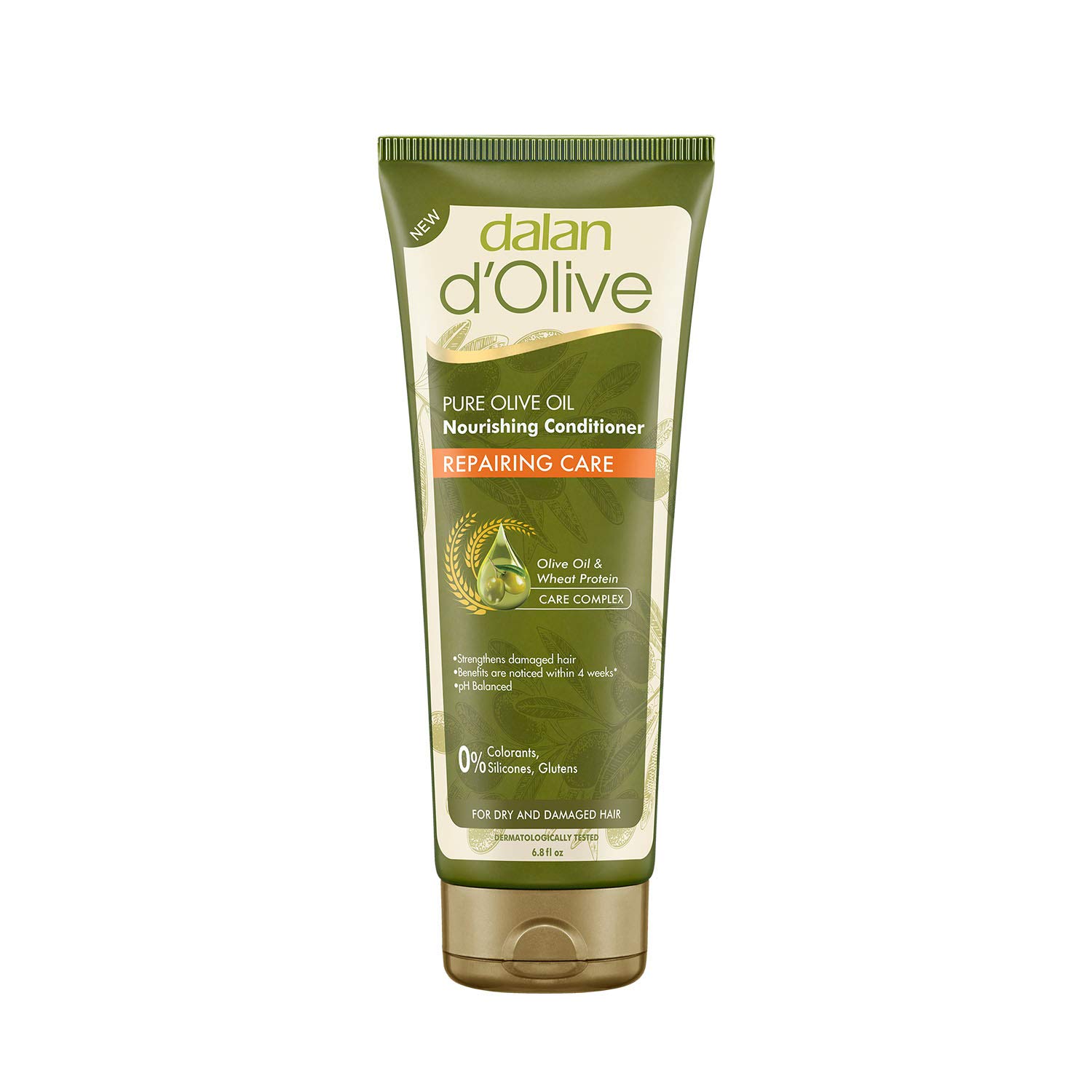 Dalan 100% Pure Olive Oil Hair Conditioner Repair Care for Dry and Damaged Hair Preventing it from Forming Split Ends Paraben-Silicon-PEG Free 6.8 fl.oz.
