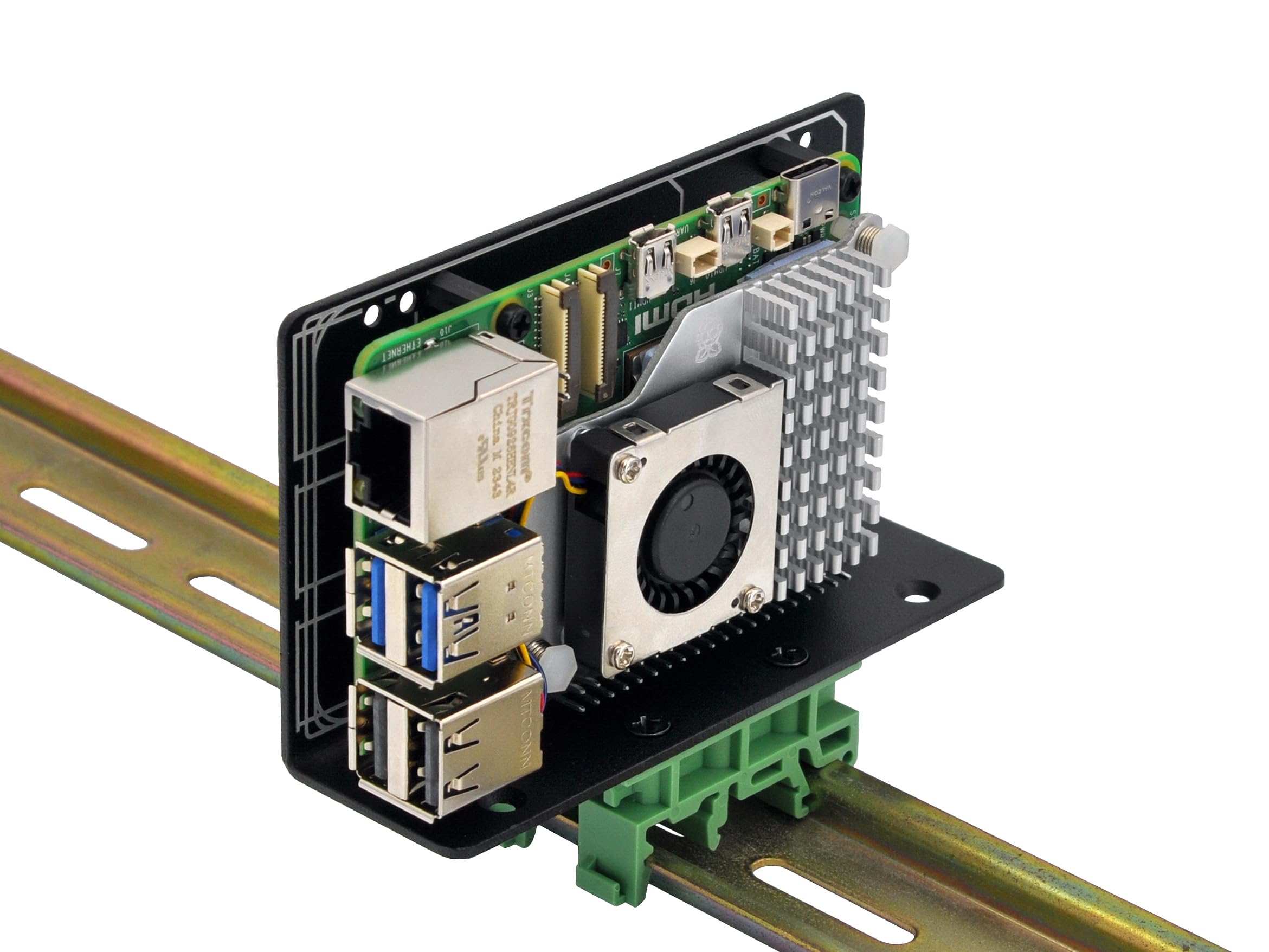 DIN Rail Mount Bracket for Raspberry Pi 1A+ 1B+ 2B 3B 3B+ 4B Zero, UNO Mega-2560 BeagleBone Black