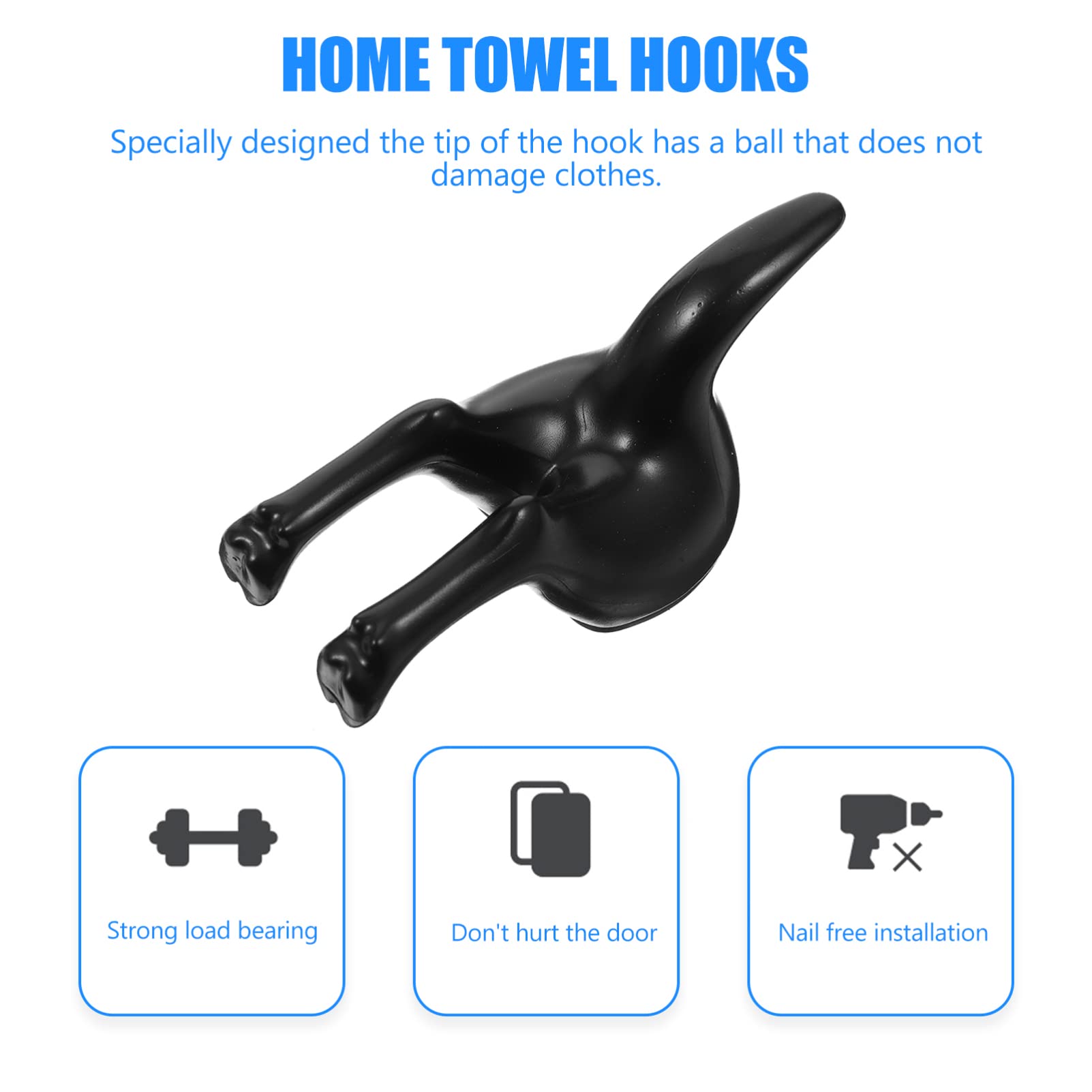 DOITOOL 10pcs Purse, Mounted Kitchen Room Wall-Mounted Hook, Hanger Organizer Hangers Towels, Leash Bags, Coat Bathroom Hooks Towel Hanging Home Wall Butt Hook Wall, Bedroom Plastic for