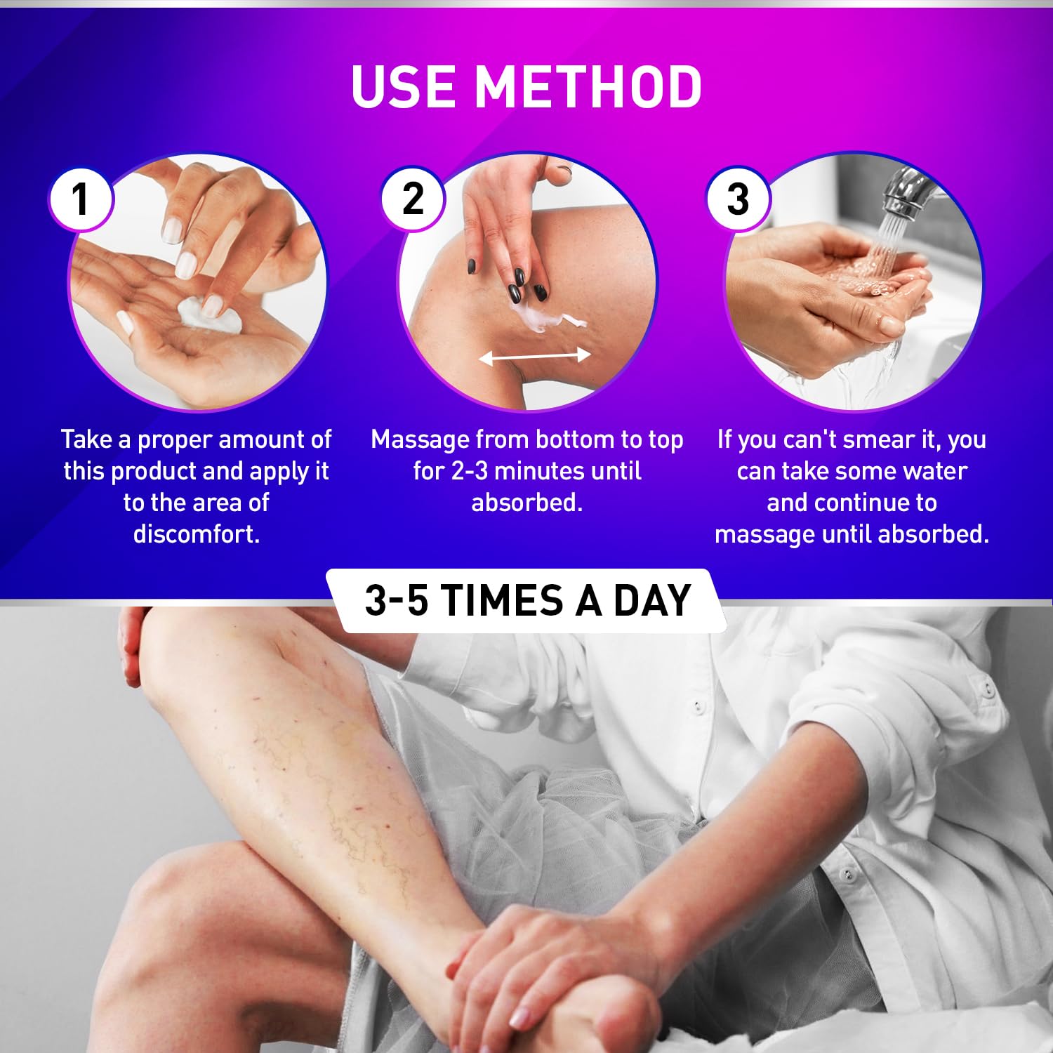 Pharmapulse Varicose & Spider Veins Soothing Leg Cream - Relaxing Leg Cream Formula - Fast-Acting Relief Cream - Expertly Crafted for Optimal Comfort 2oz