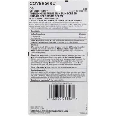 COVERGIRL Smoothers SPF 21 Tinted Coverage, Light to Medium [810], 1.35 oz