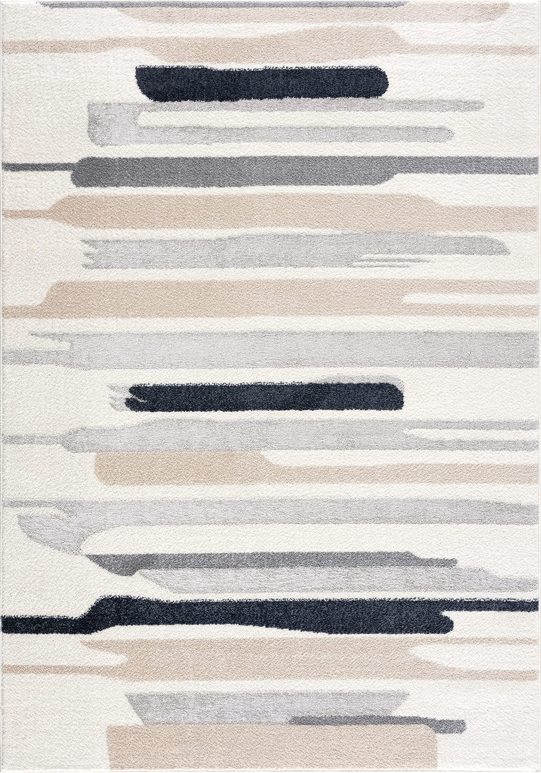 Abani Rugs Cream and Gray 8 ft. x 10 ft.(7'9"x10'2") Contemporary Neutral Paint line Area Rug. Superior Turkish Stain Resistant Area Rug