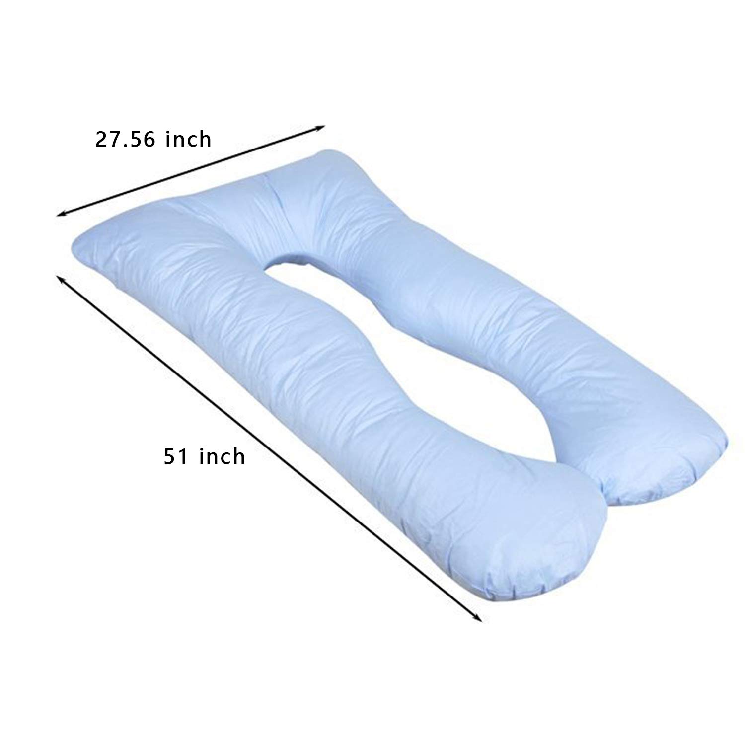 57" Full Body Pregnancy Pillow, C-Shaped Maternity Pillow for Sleeping with Nursing Baby Design, w/Removable Cotton Cover (Gray)
