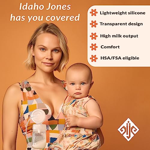 Cushy Silicone Flanges, Idaho Jones - Pack of 2, 21mm - Compatible with Spectra - Lightweight and Comfortable - Gentle Pumping - Pump in Style Flanges