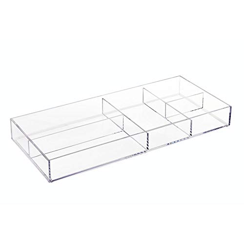 iDesign Clarity Wall Mount Nail Polish Storage Rack with 3 Shelves for Bathroom, Closet, Bedroom, Set of 1, Vanity Tray,42400