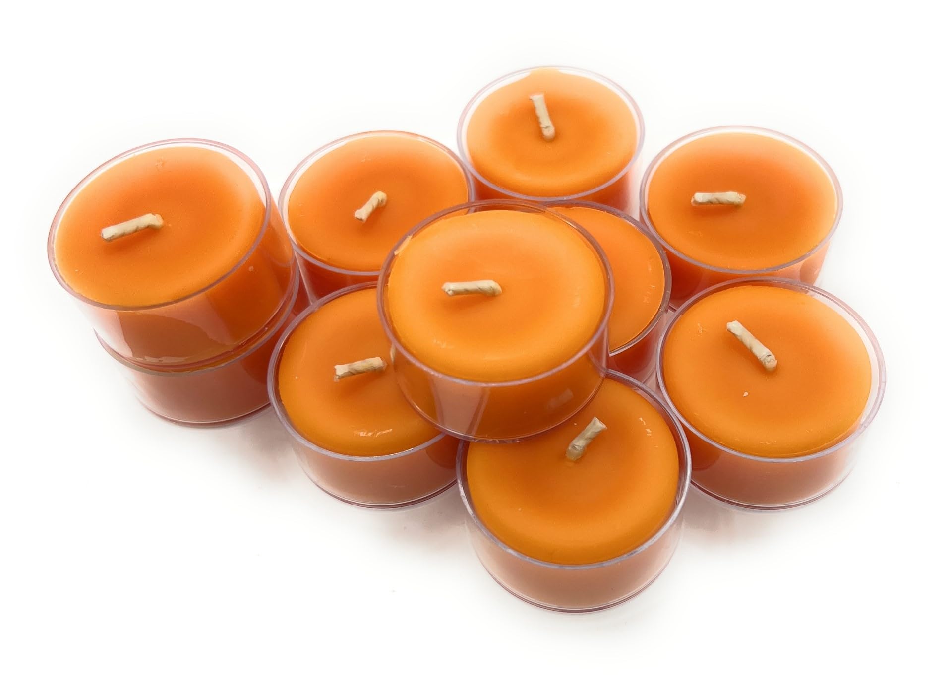 Allnations Candle Co. 100% Beeswax Tealight Candles. 4 to 5 Hours Long Burn Each - for Home, Mother’s Day, Rituals, Prayer, Party, Room Table Decoration - Unscented - Smokeless -10pcs (Orange)