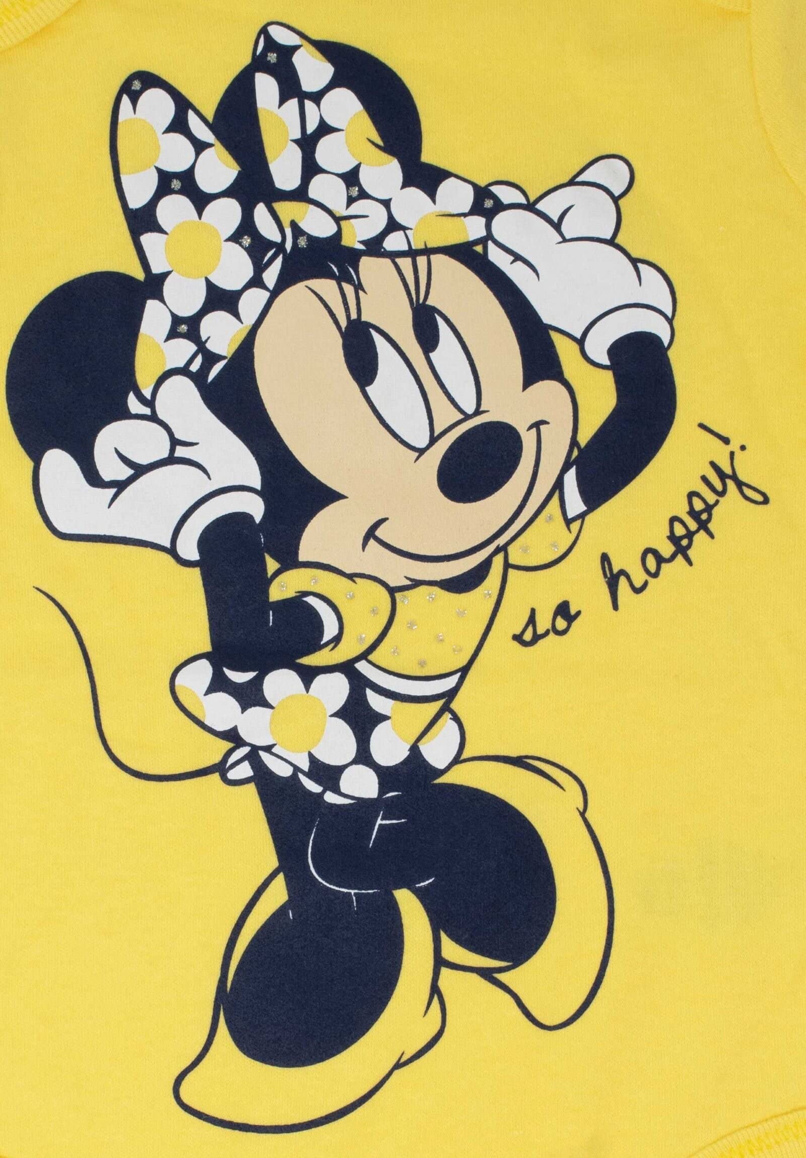 Disney Minnie Mouse Mickey Mouse Donald Duck Newborn Baby Girls 5 Pack Bodysuits Yellow 0-3 Months