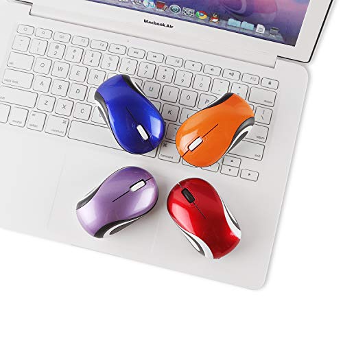 elec Space Mini Small Wireless Mouse for Kids Children 3-7 Years Old Child Size Optical Portable Mini Cordless Computer Mice with USB Receiver for Laptop Computer (Red)