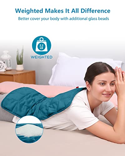 Comfytemp Full Weighted Heating Pad for Back Pain & Cramps Relief, 2.2lb Large Electric Heating Pad for Neck and Shoulders, Moist & Dry Heat Therapy with Auto Shut Off, Stay On, 12x24", Washable