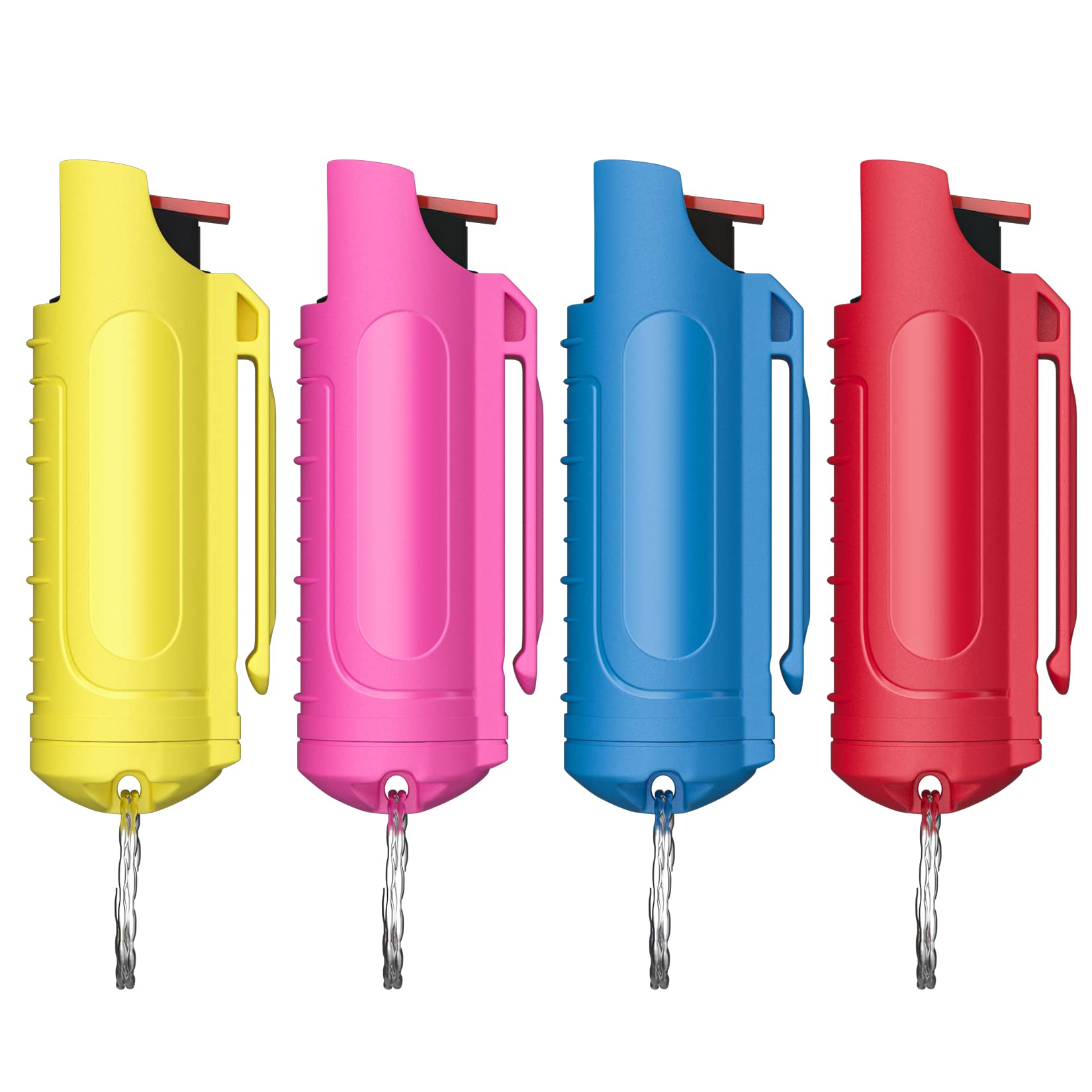 AIMHUNTER 4 Packs Pepper Spray Maximum Strength Pepper Spray Pepper Spray with Quick Release for Easy Access Finger Grip for Accurate Aim 12-Foot (3.5M) Range 25 Bursts