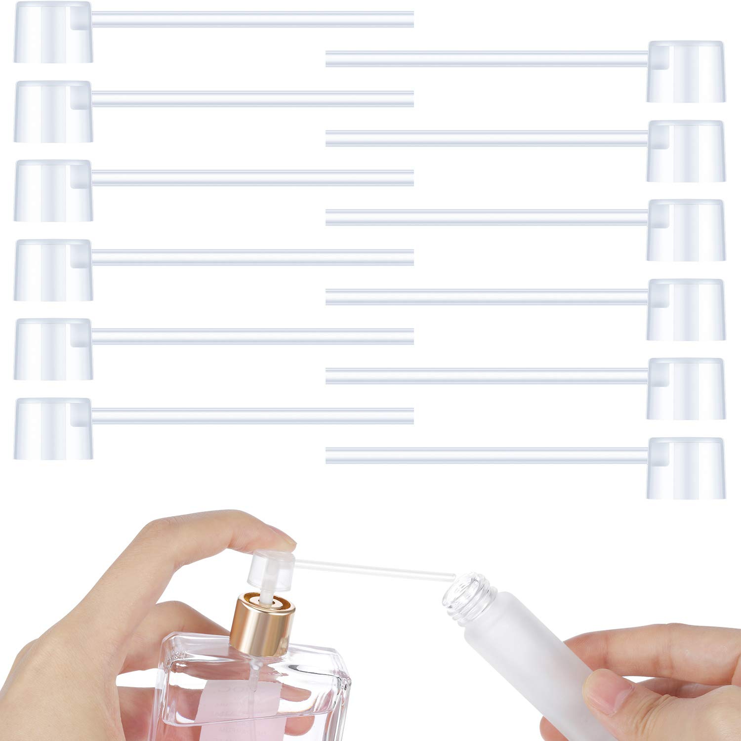 Honoson Perfume Dispenser Pump Perfume Refill Pump Cosmetic Dispenser Pump Transfer Tool for Travel Refillable Perfume Spray Bottle (24 Packs)