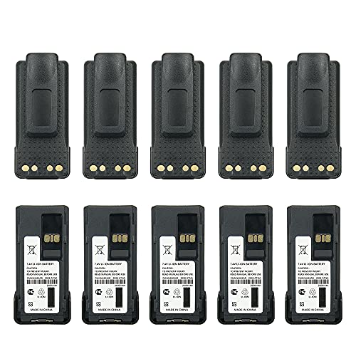 Vineyuan 7.4V 2600mAh PMNN4424AR Li-ion Battery for APX 1000 APX 2000 APX 3000 APX 4000 Two Way Radio Battery with Belt Clip - 10 Pack
