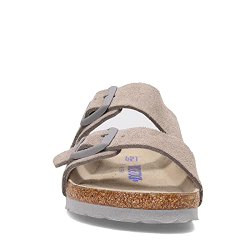 Birkenstock Women's Arizona Soft Footbed Sandals, Stone Coin, Tan, Grey, 10-10.5 Medium US