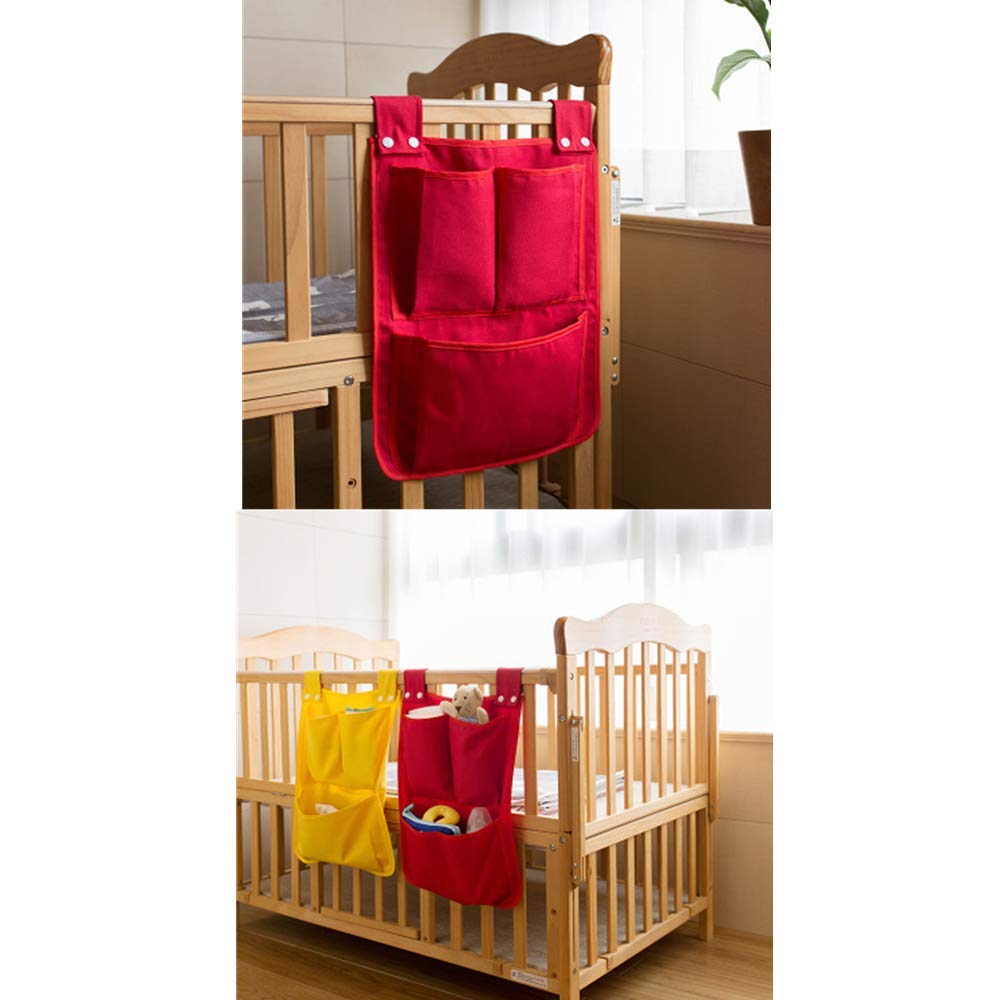 SiyuXinyi Pockets Bedside Storage Bag Caddy Hanging Diaper Organization for Baby Essentials, Hang on Crib, Practical hanging storage bag,Suitable Dormitory, double bed, Bedside storage!(red)