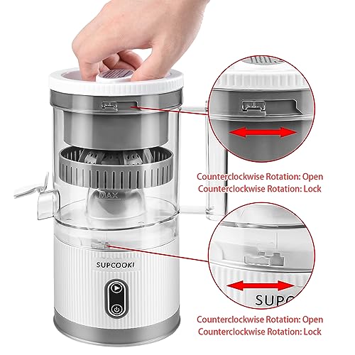 Electric Citrus Juicer - USB Rechargeable Juicer with Cleaning Brush, Orange Lime Lemon Grapefruit Juicer Squeezer, Easy to Clean Portable Juicer Machine