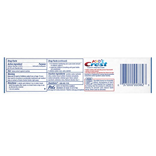 Crest Kid's Crest, Fluoride Anticavity Toothpaste, Sparkle Fun Flavor, 4.6-Ounce Tube