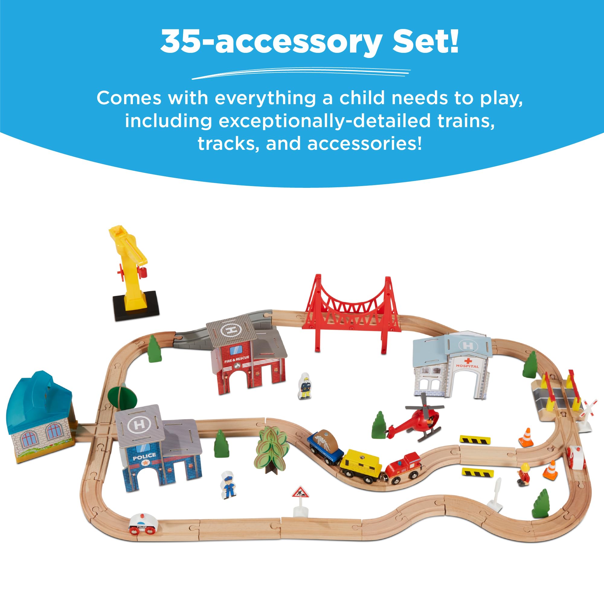 Best Choice Products Large 50in 35-Piece Train Table, Multipurpose Wooden Toy Activity Playset for Children w/Tracks, Reversible Top - Natural