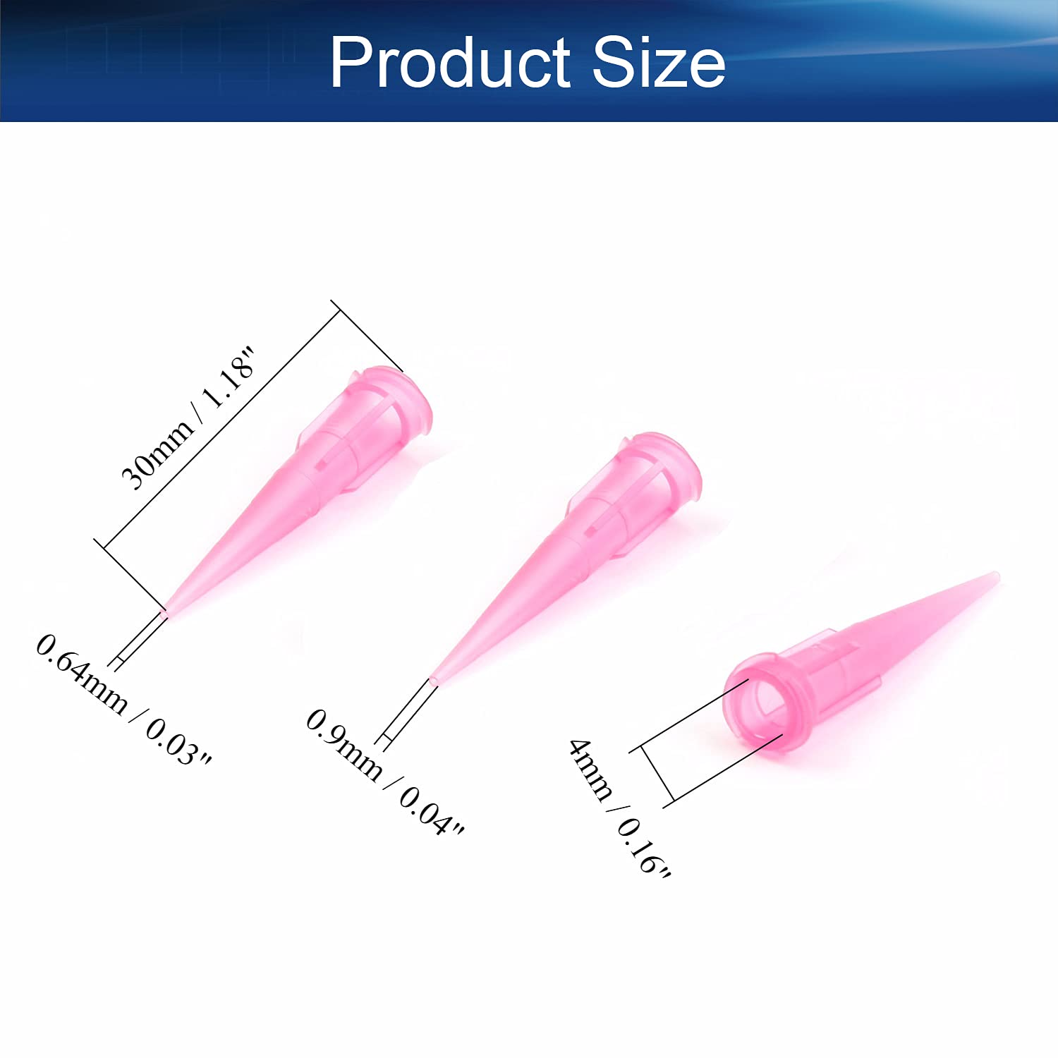 Auniwaig 20Ga Plastic Tapered Pinhead Glue Liquid Dispenser Needles Luer Syringe Needle Tip Dispensing Fill Needle for Oil or Adhesive Applicator- 250PCS