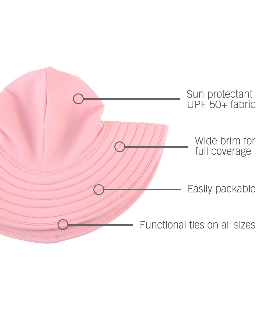 RuffleButts® Baby/Toddler Girls Pink Swim Hat - 0-12m