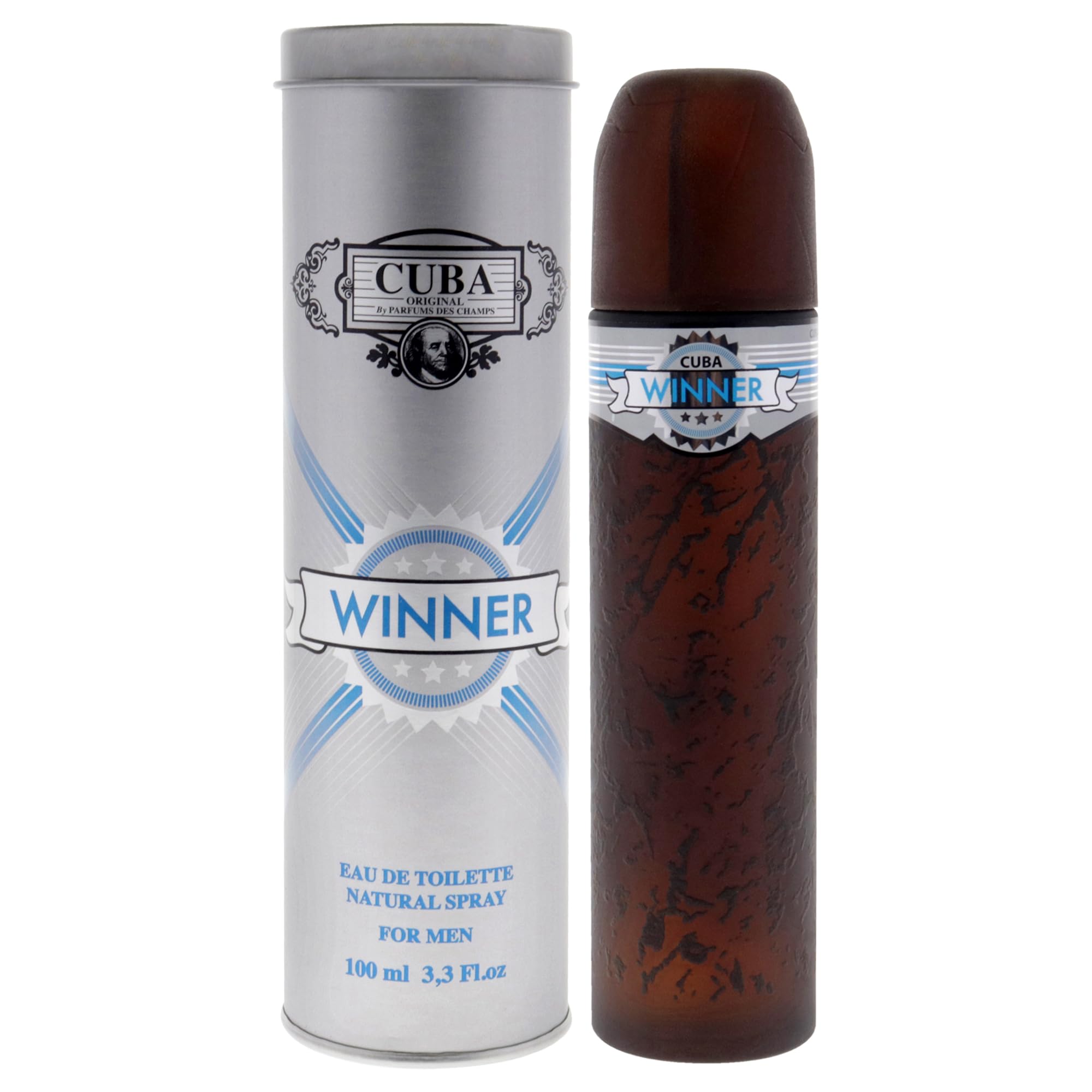 Cuba Winner Eau de Toilette Spray for Men, Multi color, 3.3 Ounce, 100 Ml
