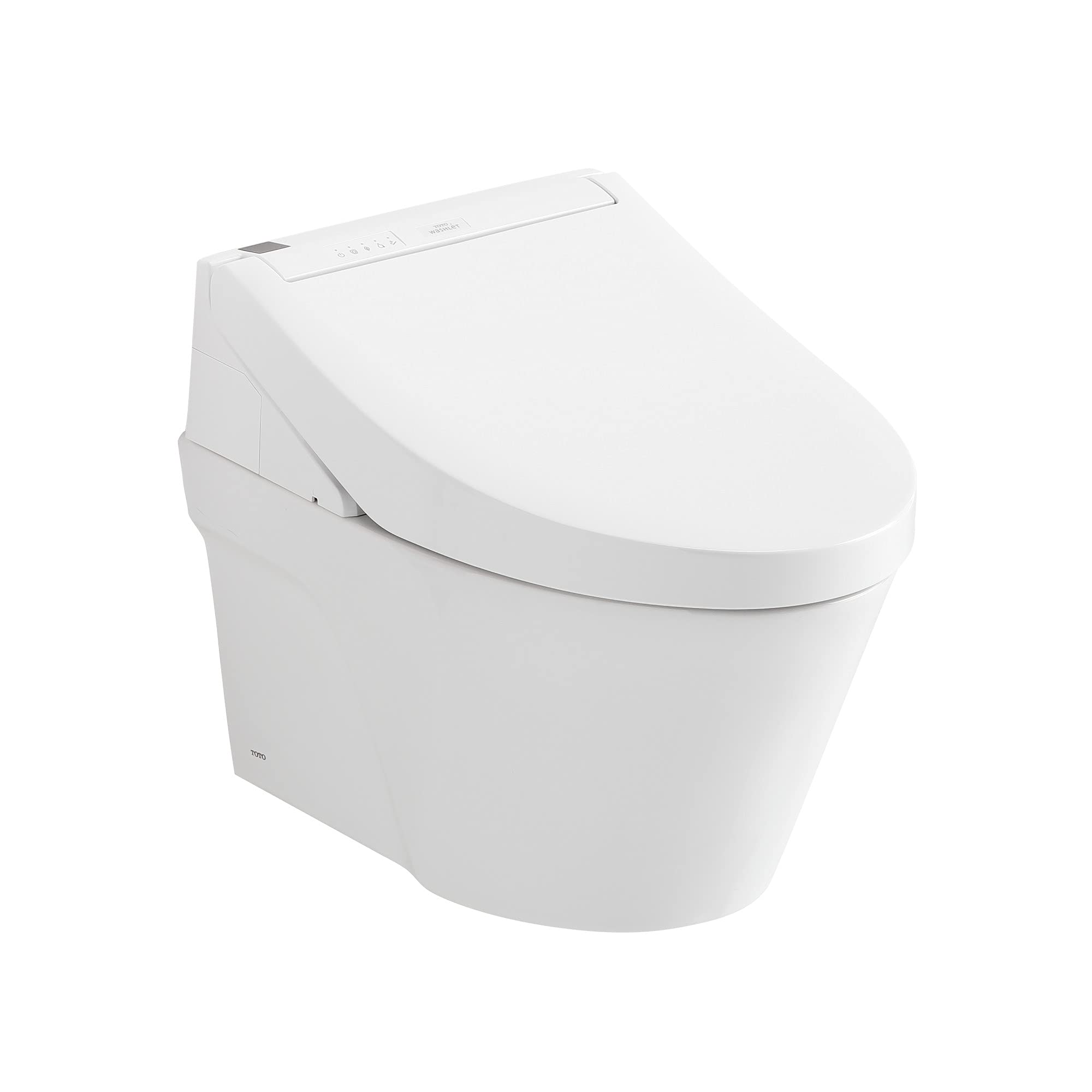 TOTO WASHLET+ AP Wall-Hung Elongated Toilet and WASHLET C5 and DuoFit In-Wall 0.9 and 1.28 GPF Dual-Flush Tank System, Matte Silver - CWT4263084CMFG#MS