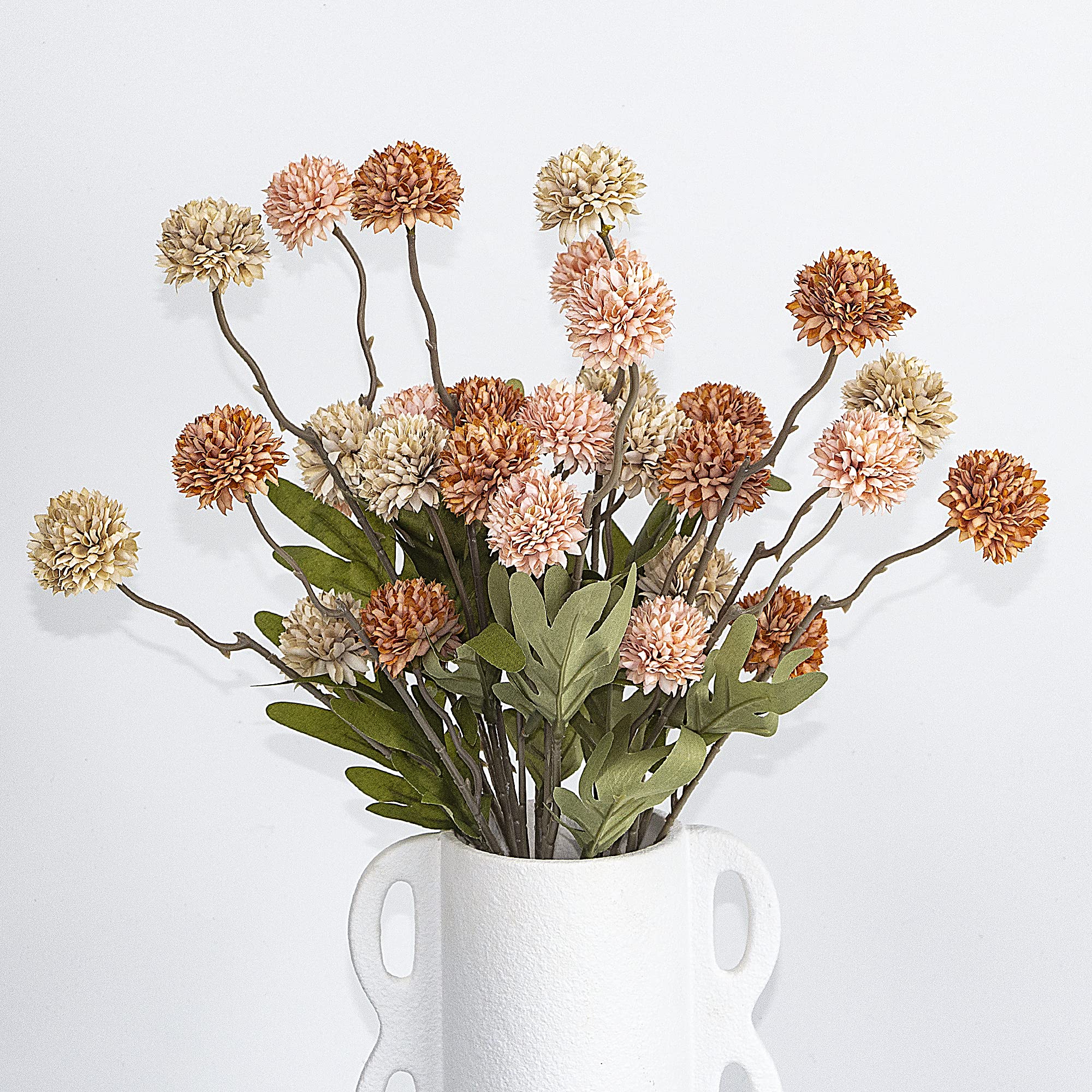 Banllis Artificial Flowers, Fake Flower Faux Plastic Dandelion for Home Decor DIY Wedding Kitchen Garden, Crown, Party, Hotel, Table - 6pcs