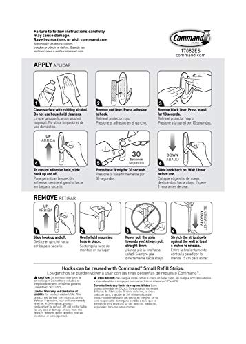 Command Small Designer Hooks, White, 2-Hooks, 4-Strips, 6-Pack, Organize Damage-Free