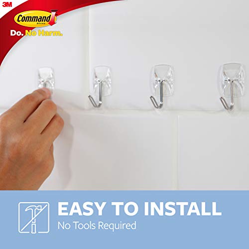 Command Small Wire Toggle Hooks, Damage Free Hanging Wall Hooks with Adhesive Strips, No Tools Wall Hooks for Hanging Decorations in Living Spaces, 36 Clear Hooks and 48 Command Strips