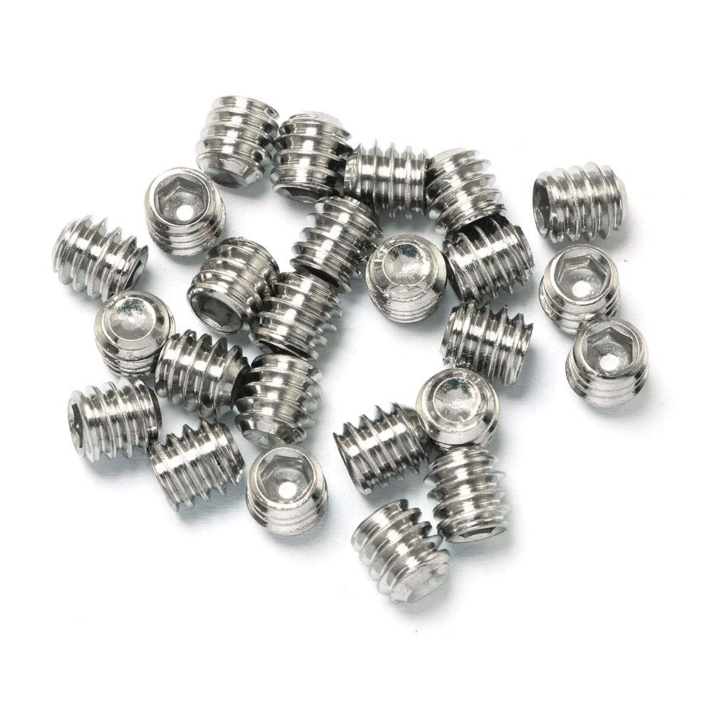 Pro Bamboo Kitchen 25pcs 1/4-20 x 1/4" Hexagon Hex Socket Set Screws 304 Stainless Steel Full Thread Cup Point Grub Screws