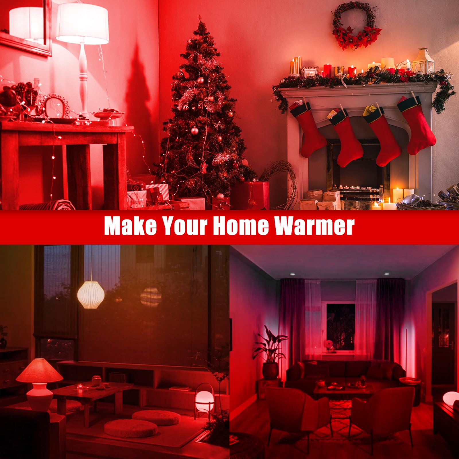 Bestview LED Flame Effect Light Bulbs,4 Modes Smart E26/E27 Base Flickering Fire Light Bulbs with for Halloween, Christmas, Party, Porch, Indoor&Outdoor Home Decoration Lighting (Green &Red)