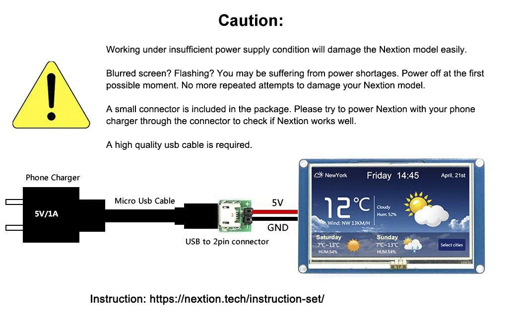 DIYmall Nextion Basic Display 2.8'' NX3224T028 2.8inch TFT Resistive Touch Screen Panel 320X240 UART HMI Intelligent LCD Display Module for Arduino Raspberry Pi ESP8266