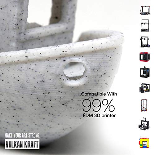 Vulkankraft Premium Marble PLA Filament for 3D Printing, 1.75mm, 1KG, Testing Pack Available, Less Prone to Warping, High Printability, Reduced Chance of Clogging