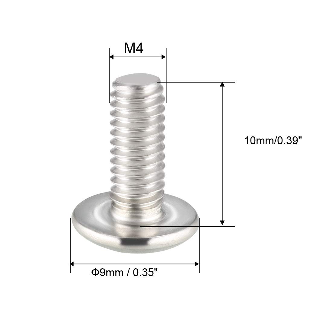 uxcell Machine Screws, M4x10mm Phillips Screw, 304 Stainless Steel, Fasteners Bolts 30Pcs