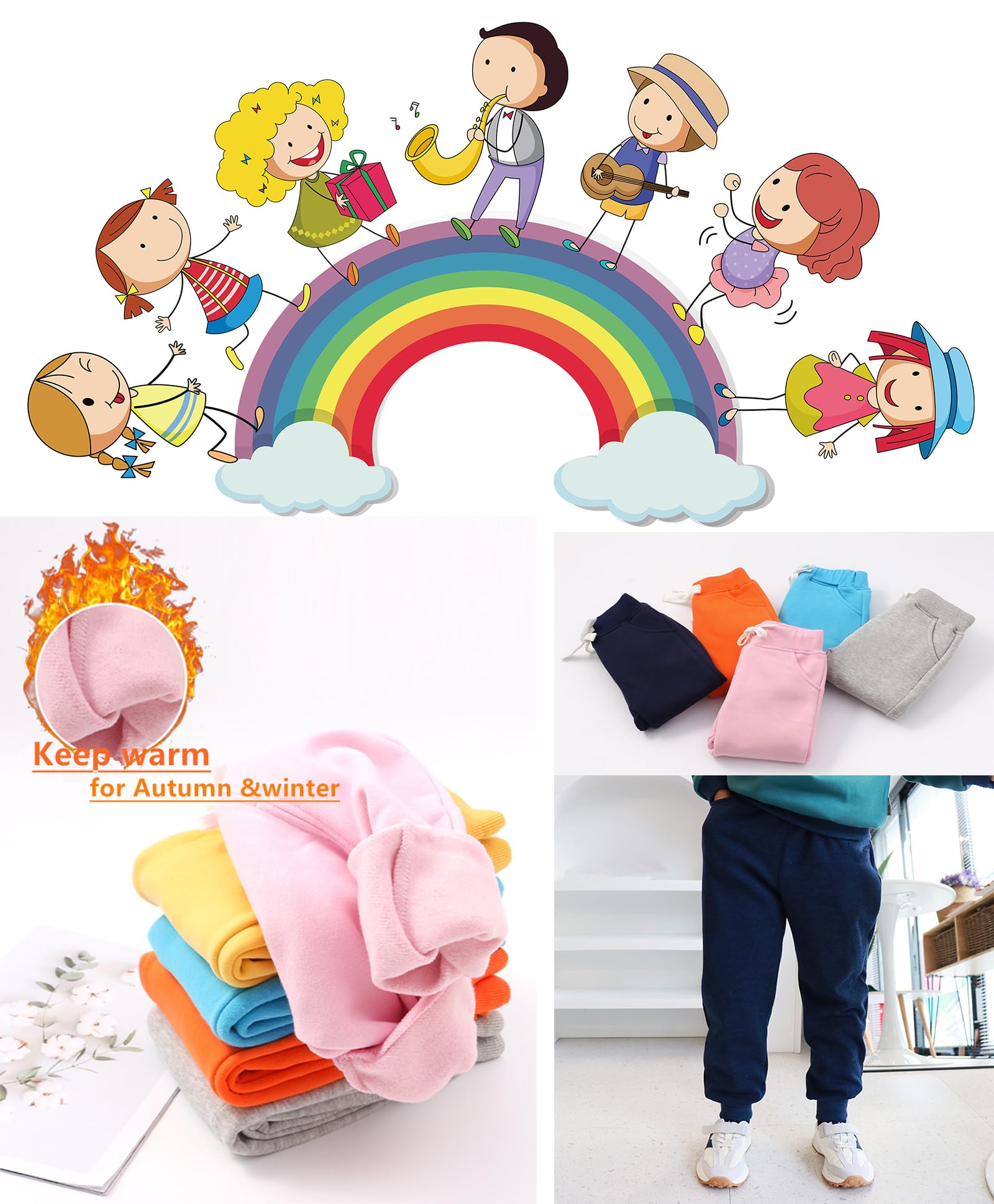 CuteOn Unisex Toddler Jogger Pants Kids Cotton Elastic Waist Winter Baby Sweatpants Pants 2Years Red