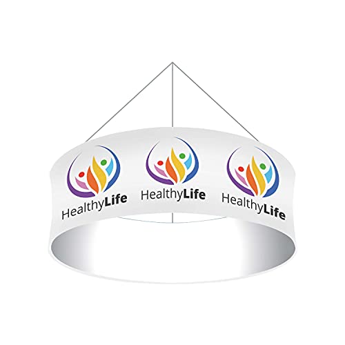 BannerBuzz Sky Tube Hanging Banners, 230 GSM Polyester Fabric, Anodized Coated Aluminium with Bungee Poles, Curved Poles, and Inbuilt Pushlock Pins (Print with Hardware,8' X 2')
