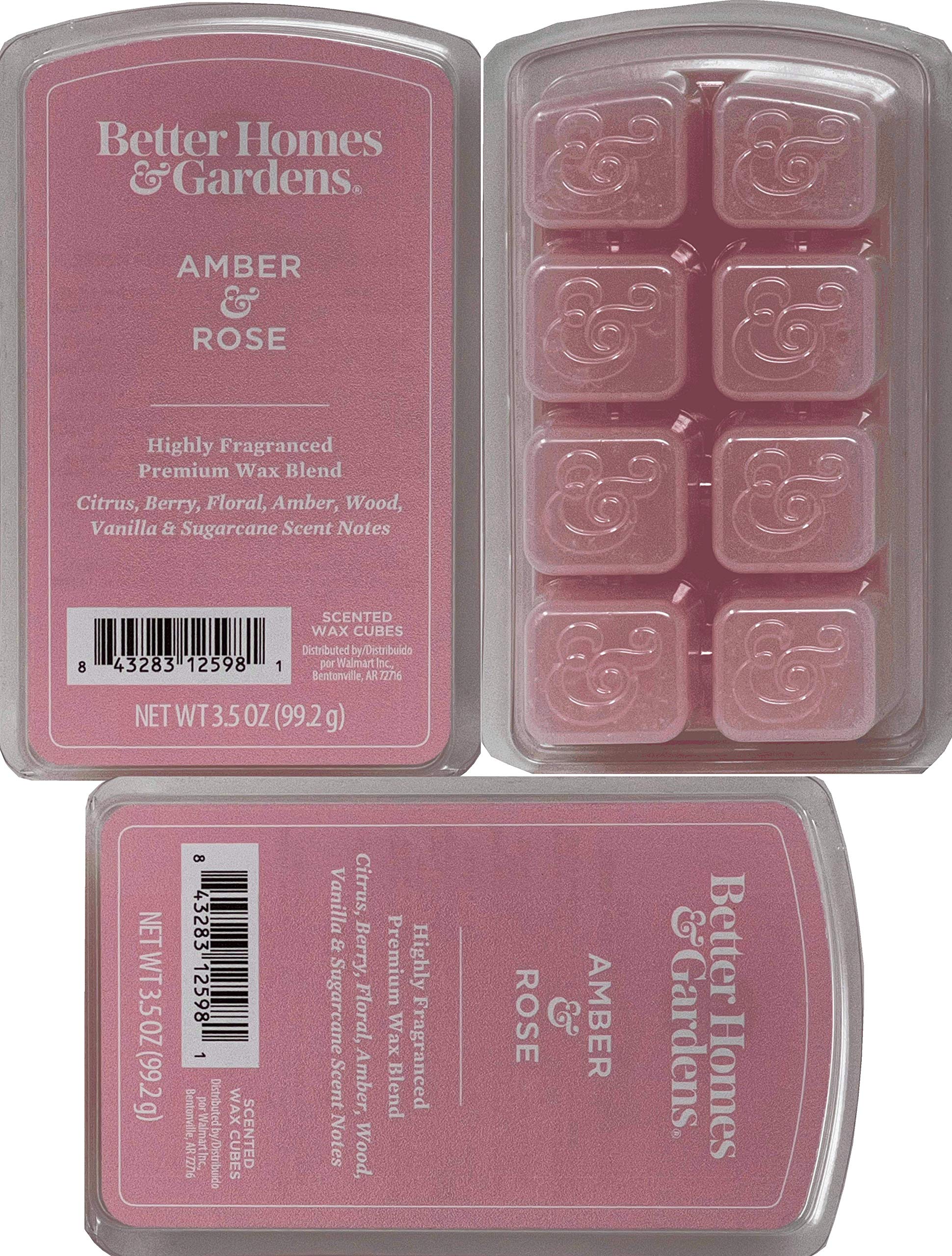Better Homes & Gardens. Better Homes and Gardens - Amber and Rose 3.5oz Scented Wax Cubes 3-Pack