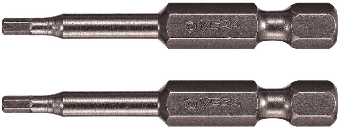 VEGA 1/8" HEX Tamper Proof 2 Inch Security Bits. Professional Grade ¼ Inch Hex Shank, HEX 1/8" Security Bits. 150HT0864A-2 (Pack of 2)