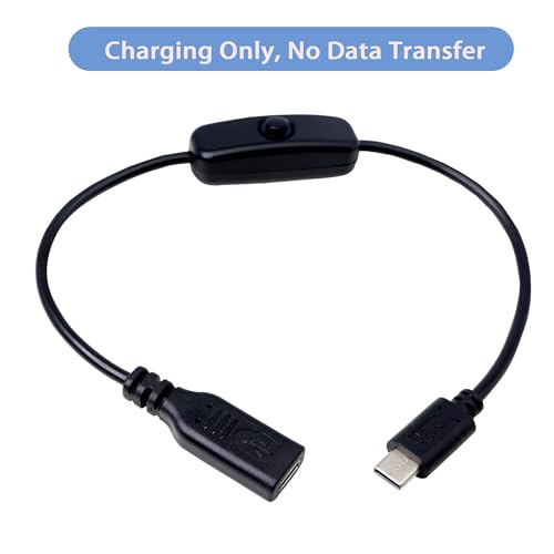 PNGKNYOCN 30cm USB C Male to Female On/Off Switch Cable YOUCHENG for Raspberry Pi 4 (2-Pack)