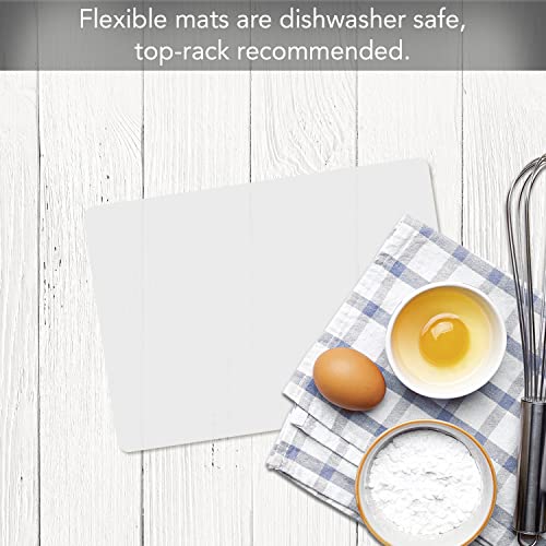 Cut N' Funnel Food Service Grade Heavy Gauge Flexible Cutting Board Mats 4 Pack 9” x 12” Made in the USA BPA Free Plastic Dishwasher Safe