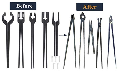 DIY Rapid Tongs Bundle Set 5 Type of Tong Bundles Set Comes with Rivet for Blacksmith Beginner