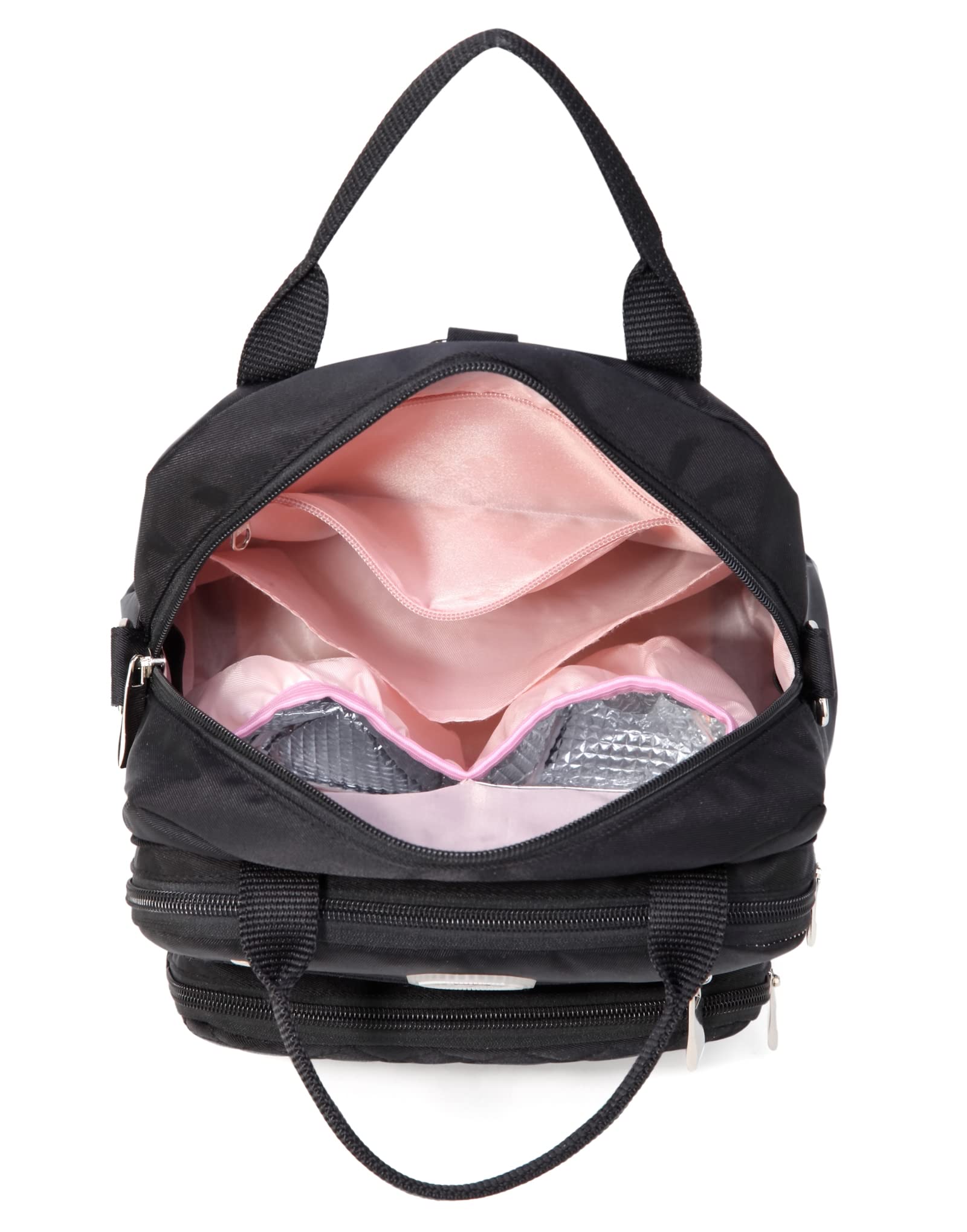 Small Waterproof Diaper Bag Tote Messenger Backpack-Black