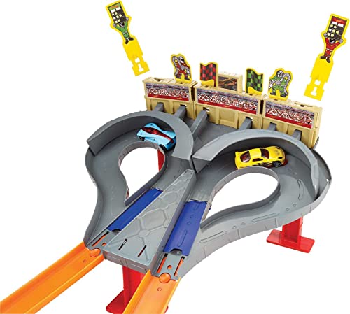 Hot Wheels Toy Car Track Set Super Speed Blastway, Dual-Track Racing for 1 or 2 Players, 1:64 Scale Car [Amazon Exclusive]