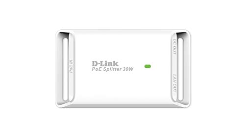 D-Link PoE Splitter Adapter 1 Port Gigabit Ethernet DC Power Cable PoE+ Supports 5V, 9V, 12V IP Surveillance Camera (DPE-301GS),White