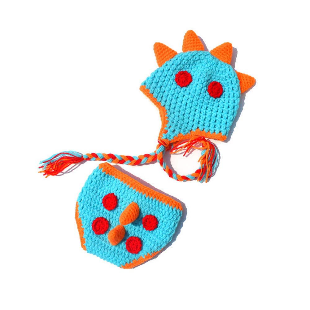 Lppgrace Newborn Baby Boy Photography Props Crocheted Dinosaur Outfit Handmade Photo Prop