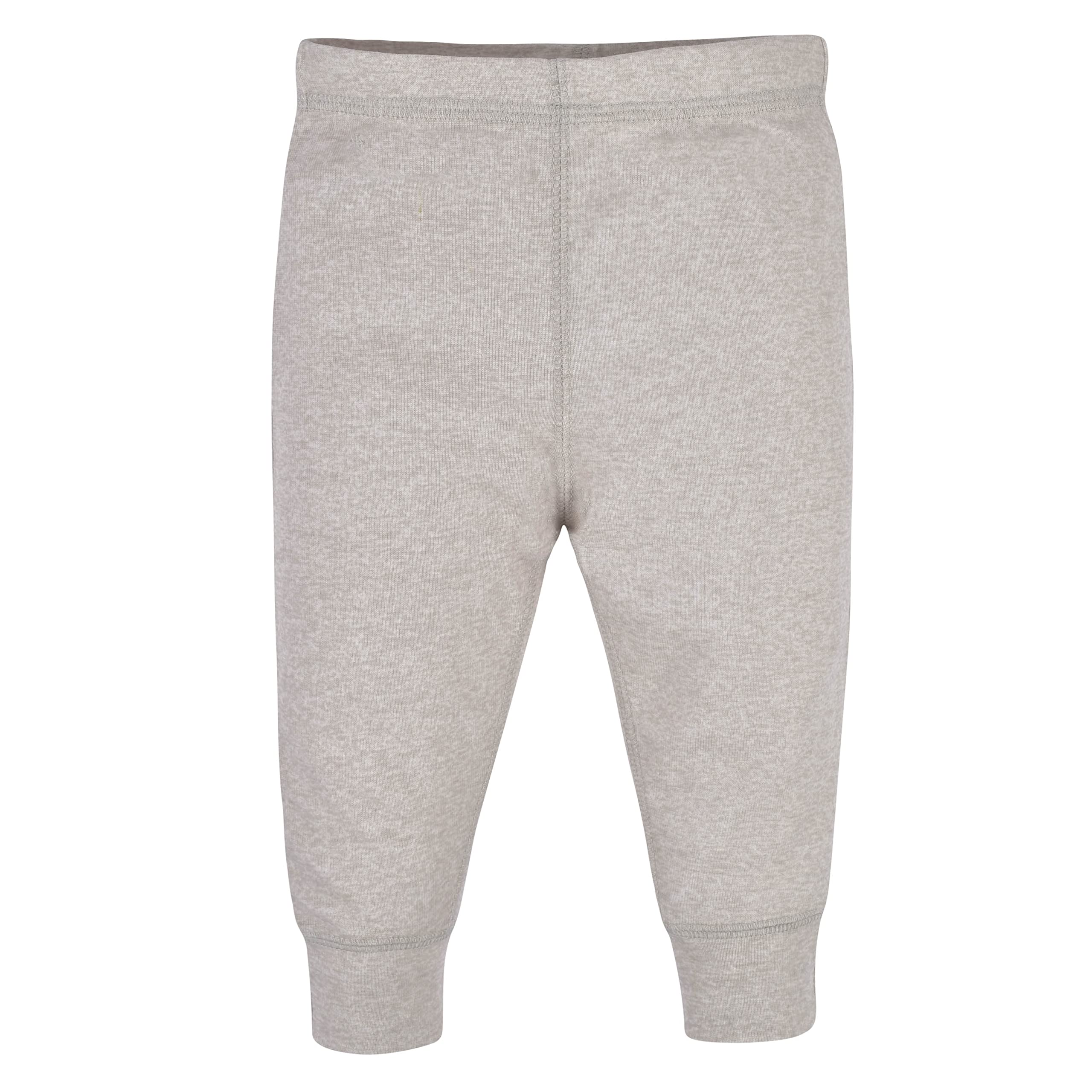 Gerber Baby Boys' Multi-Pack Pants, Gray Heather/Black, 0-3 Months