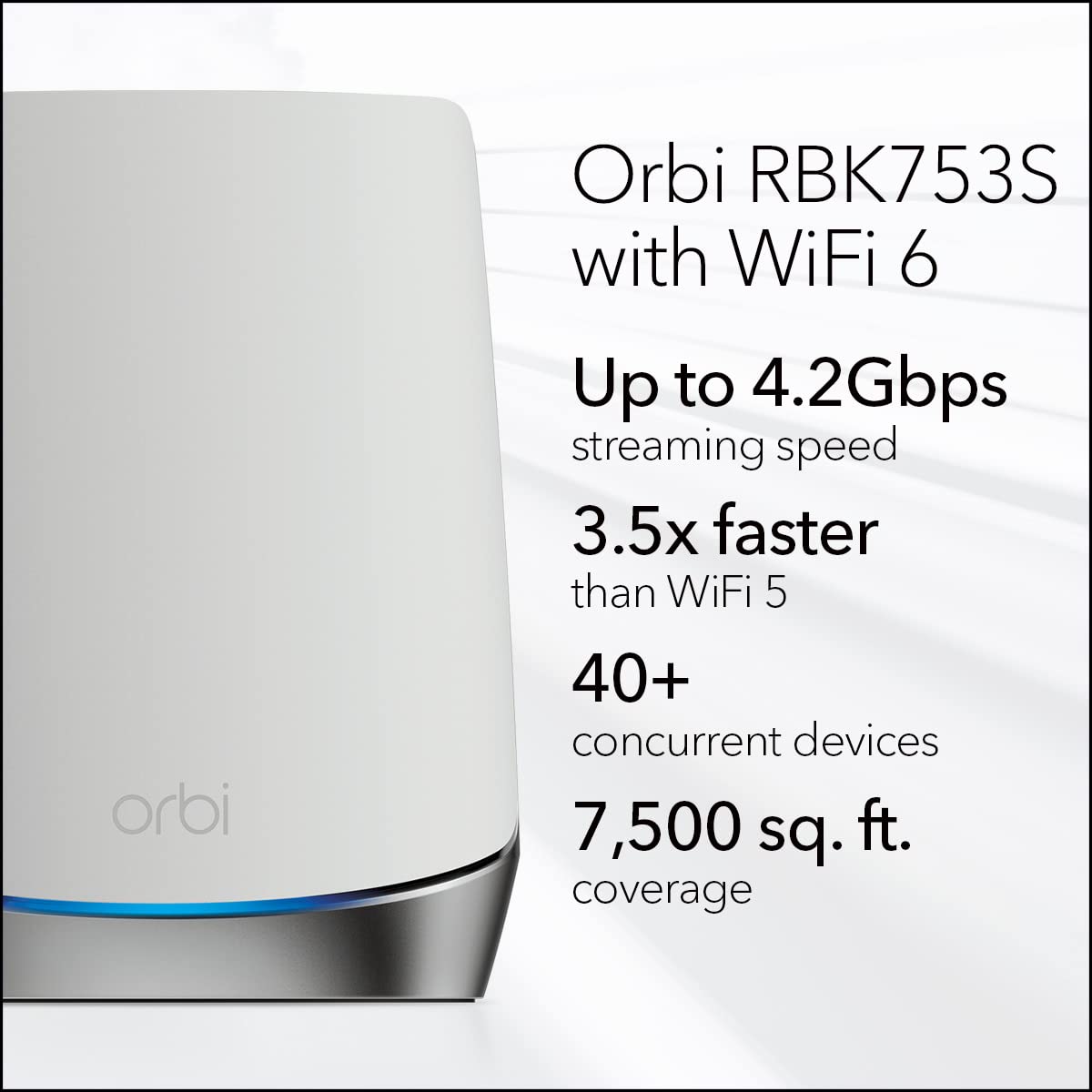 NETGEAR RBK753S-100NAS Orbi Tri-Band WiFi 6 Mesh System Router + 2 Satellites New