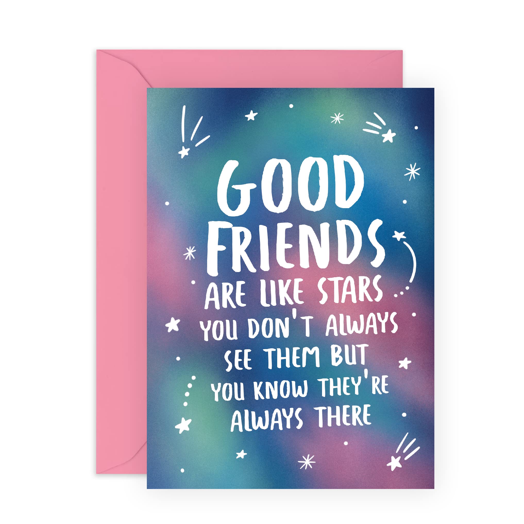 CENTRAL 23 Friend Birthday Card Men Women - 'Friends Are Like Stars' - Best Friend Birthday Cards For Her Him Male Female - Friendship Gifts - Comes With Stickers