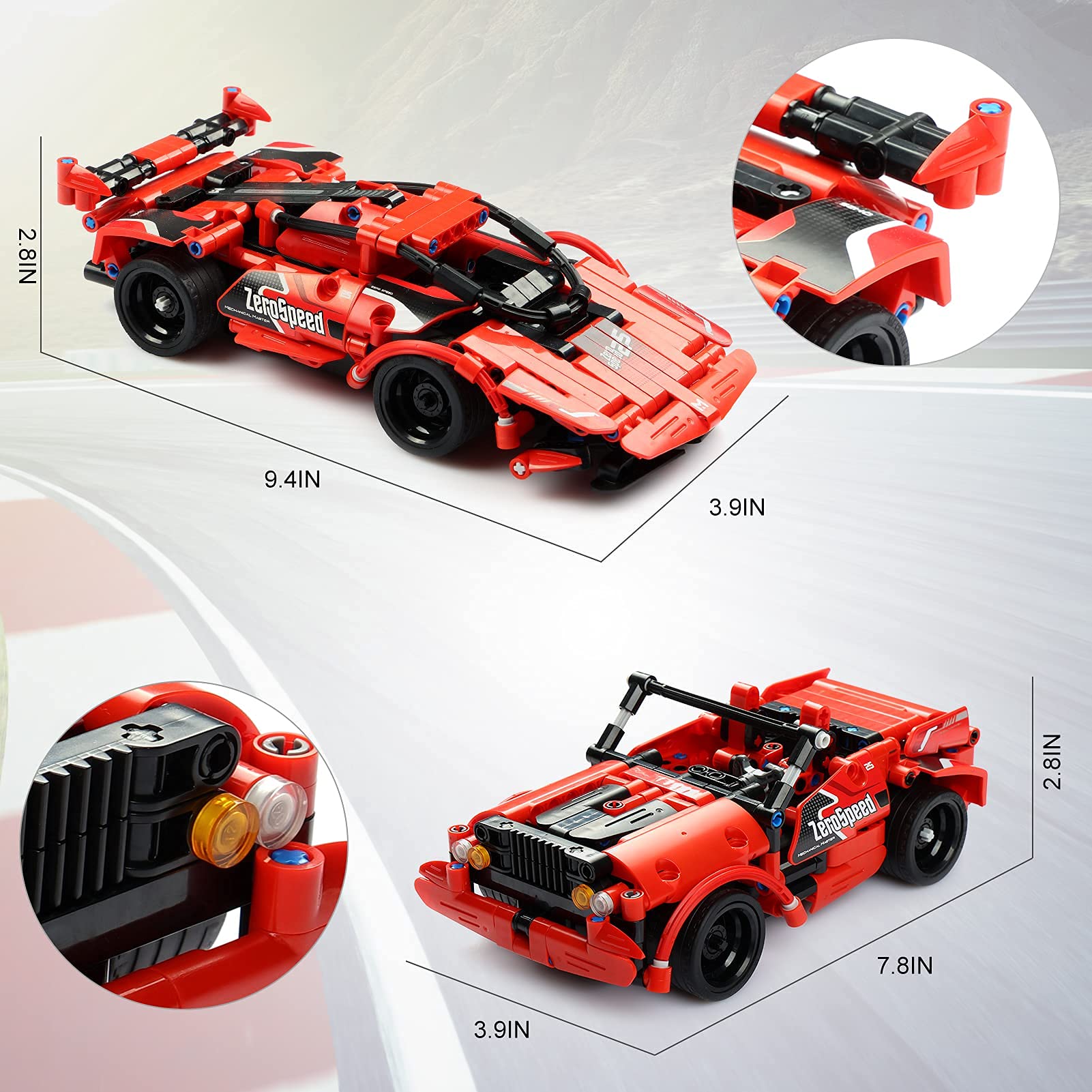 DDAI Toys for 6 7 8 9 10 11 12+ Year Old Boys STEM Building Toy 2 in 1 Remote Control Racecar Building Blocks for Kid Educational Early Learning Kits Best Gifts for Boy