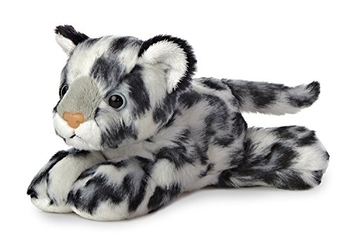 Aurora Bundle of 2 7.5" Floppy Beanbag Wildcat Stuffed Animals - Amazon Jaguar & Snow Leopard