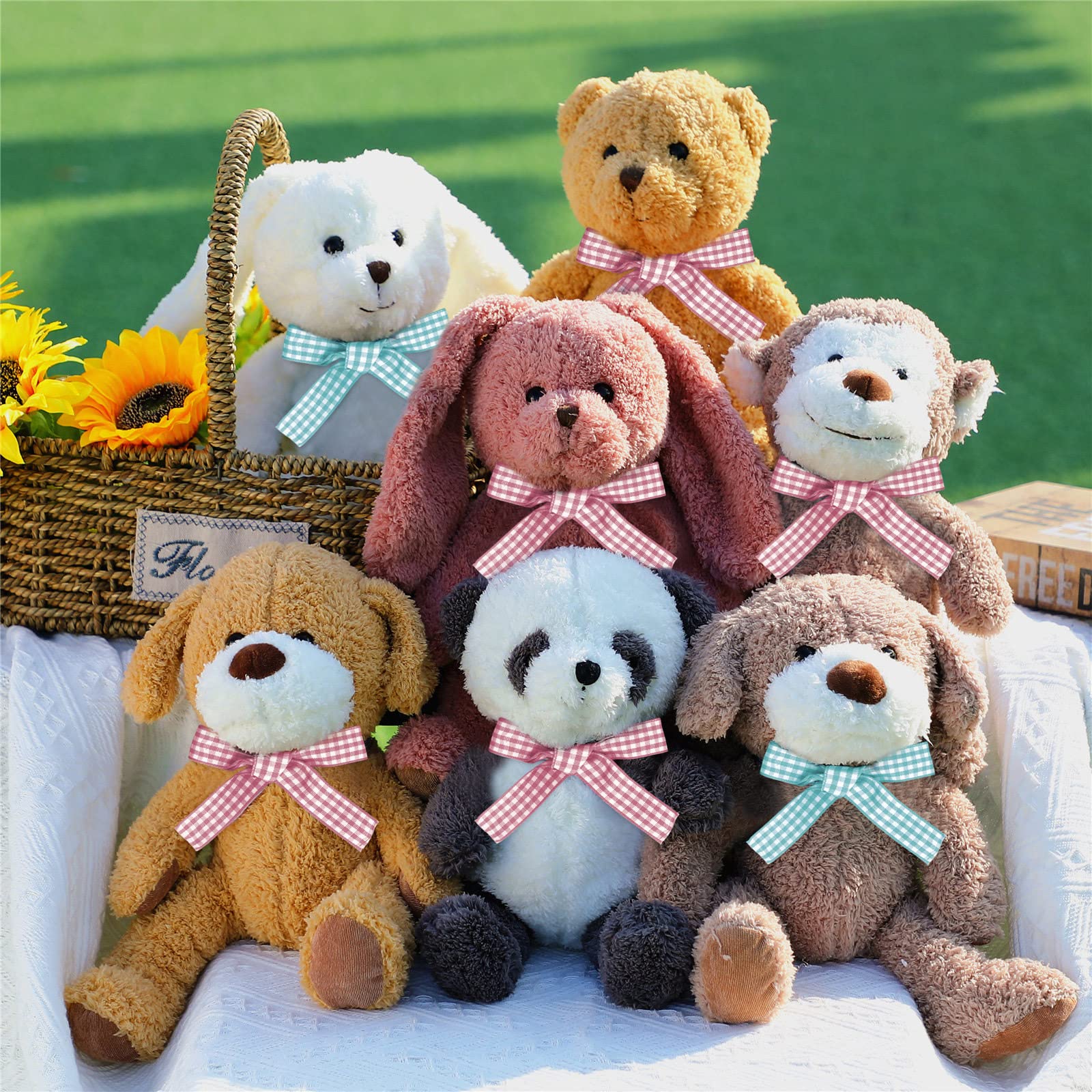 Civaner 7 Pcs Stuffed Animals Bulk 12.5 Inch Cute Soft Animal Plush Toys for Kids Birthday Gifts Baby Shower Party Decorations (Jungle)